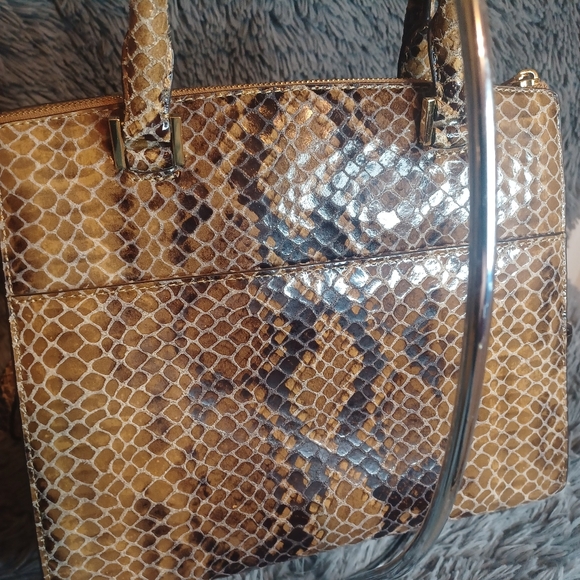 Michael Kors | Bags | Michael Kors Python Satchel With Shoulder Strap ...